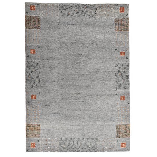 Theko Hand Hooked Wool Grey Indoor Rug | Wayfair.co.uk