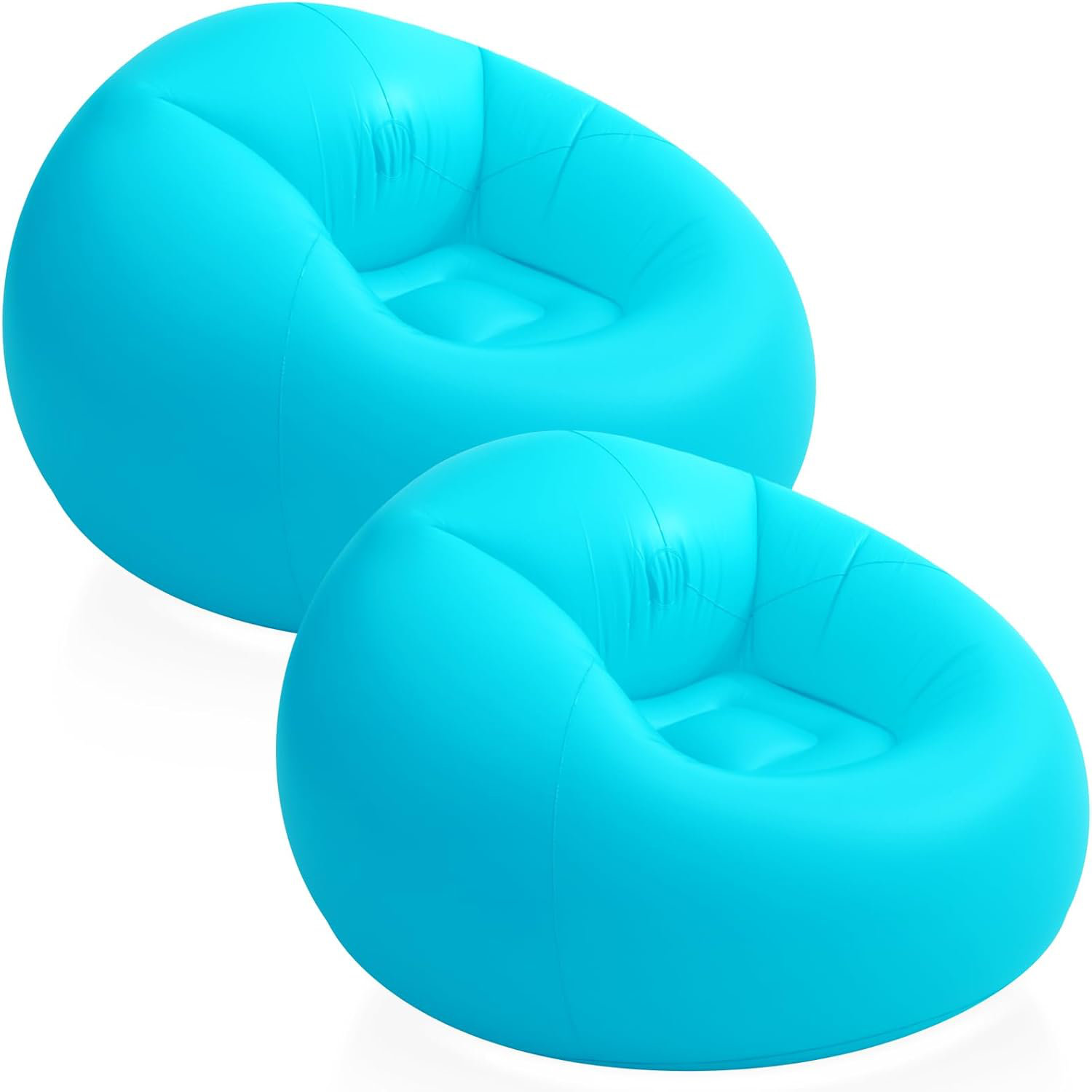 Trule Inflatable Bean Bag Chair Set Of 2 - Lake Blue Transparent Design ...