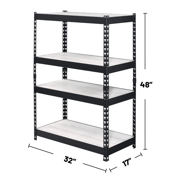 BoudoirBloom 4 Tier Rectangular Bookcase With Adjustable Shelf Feature ...