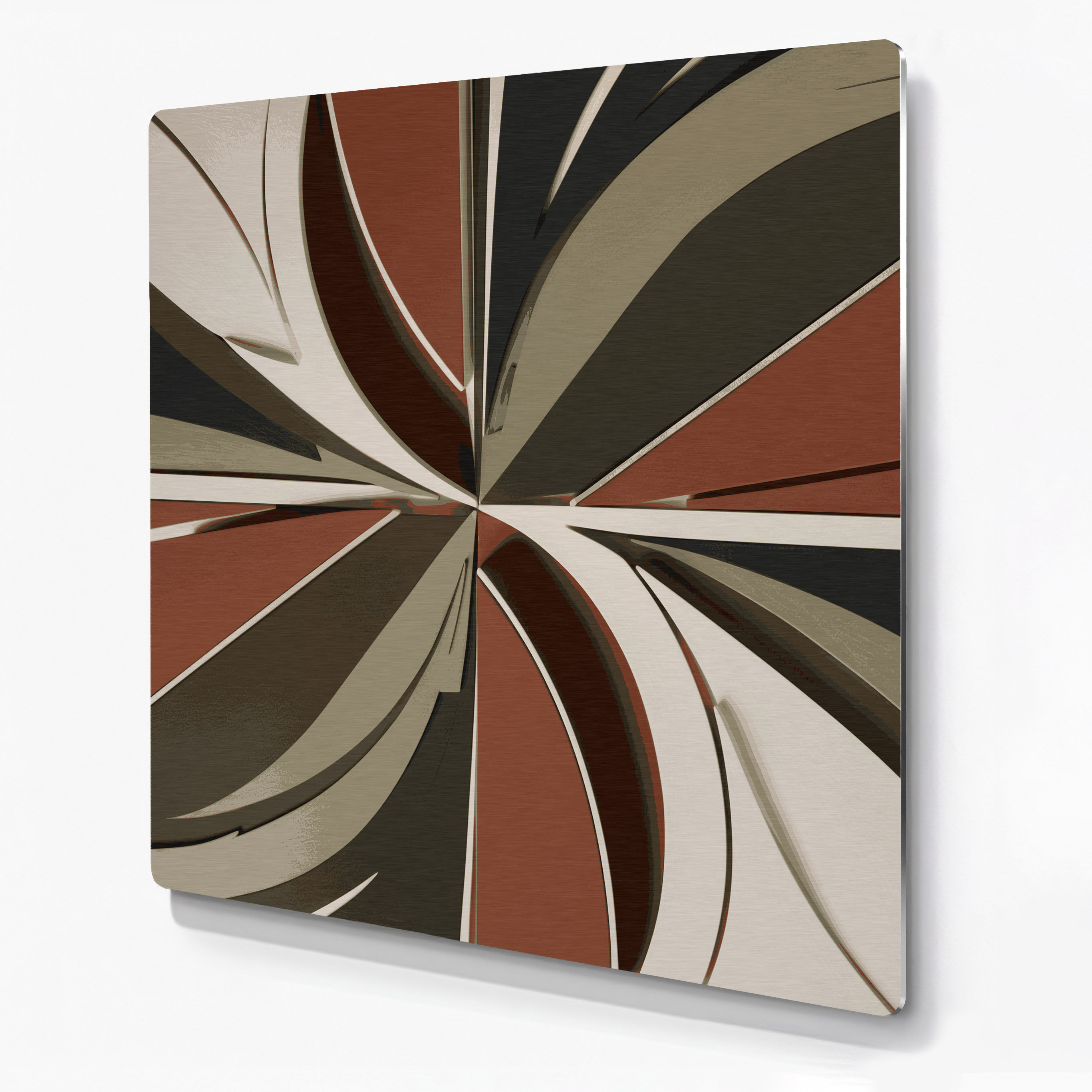 Corrigan Studio® Geometric Abstraction 87 Brown Metal Wall Art | Wayfair
