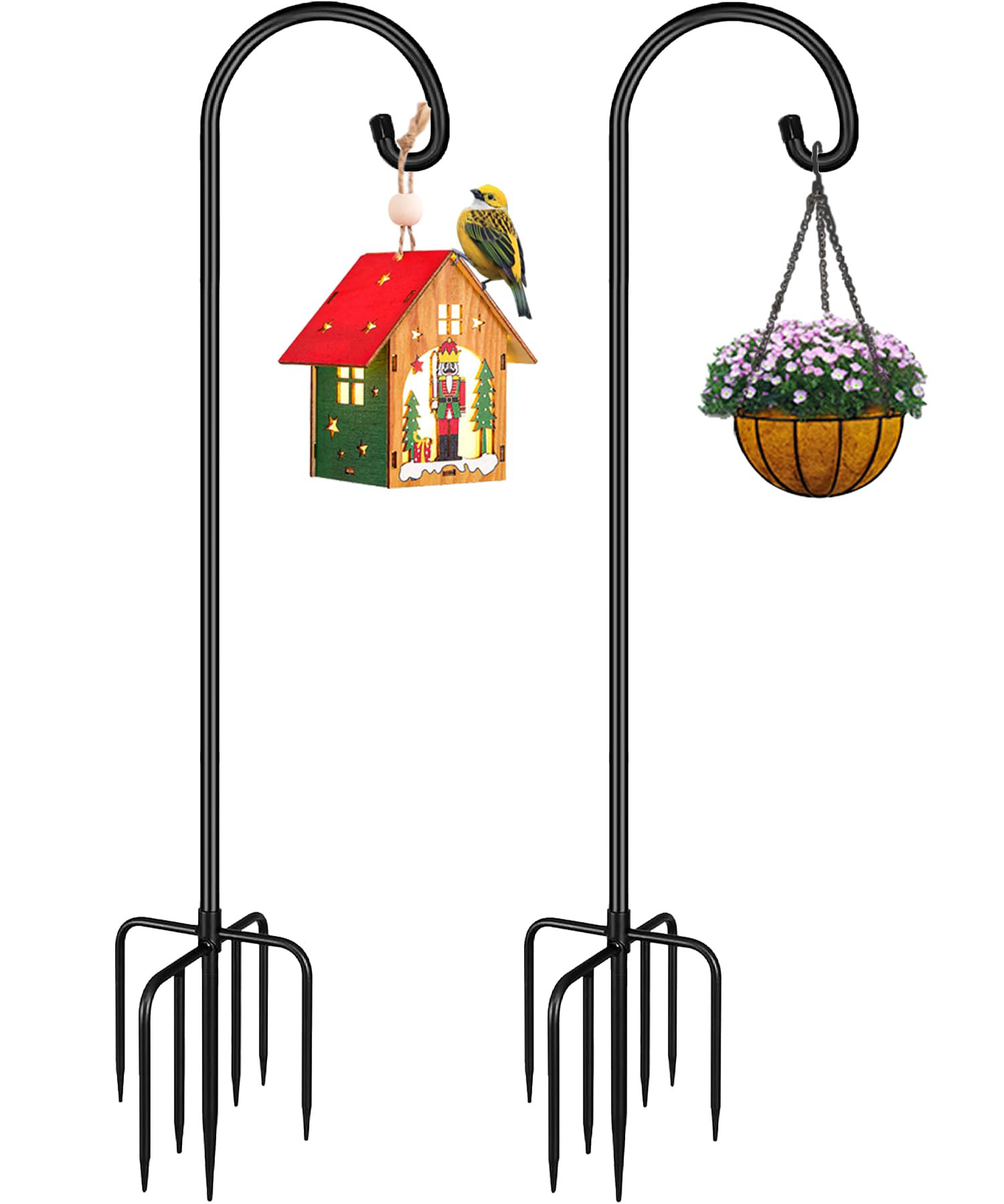 Arlmont & Co. 92 Inch Tall Heavy-Duty Metal Garden Hanging Pole Stake ...