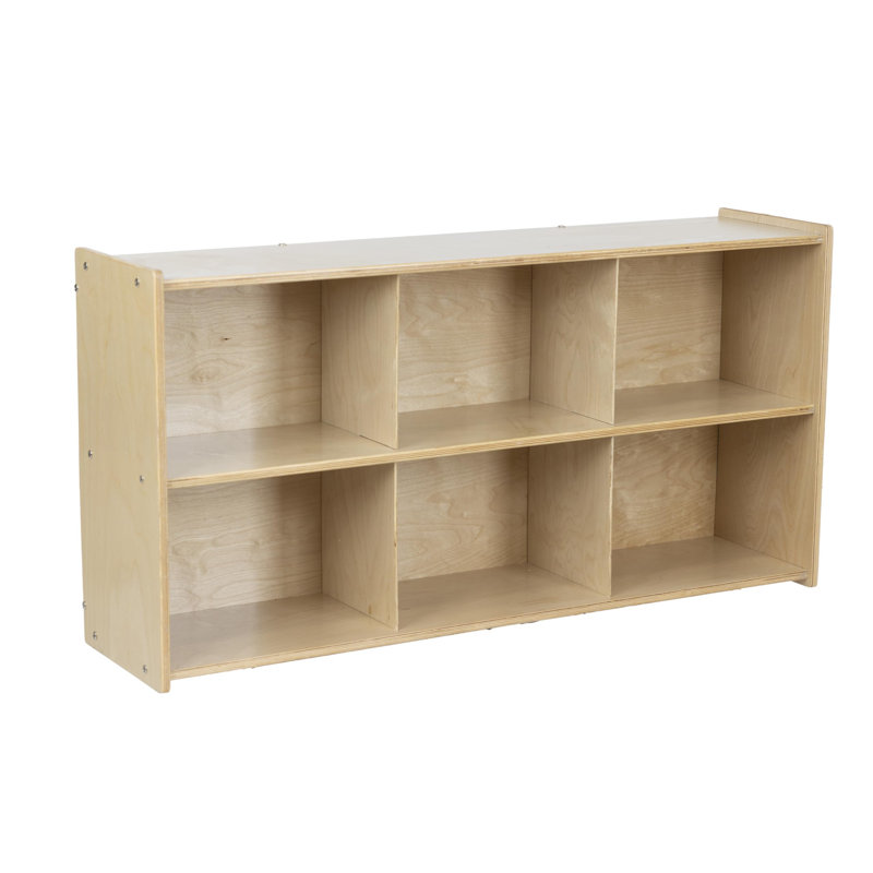 RRI Goods 2-Tier Open Shelves Birch Plywood Bookcase, 6-Cube Storage ...
