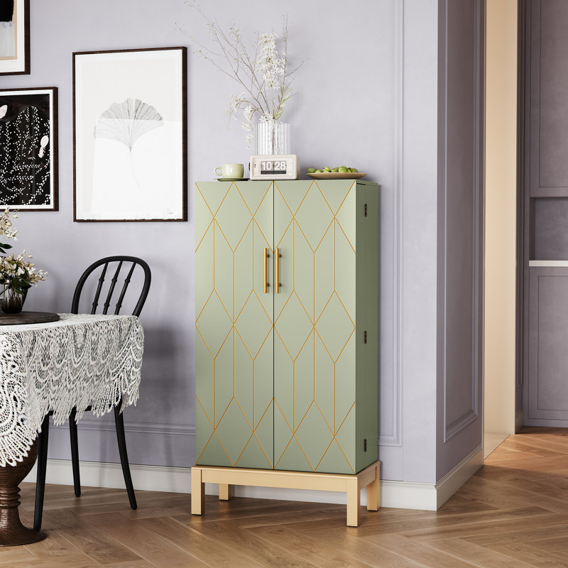 Mercer41 Gints 45" Kitchen Pantry Storage Cabinet with Adjustable ...