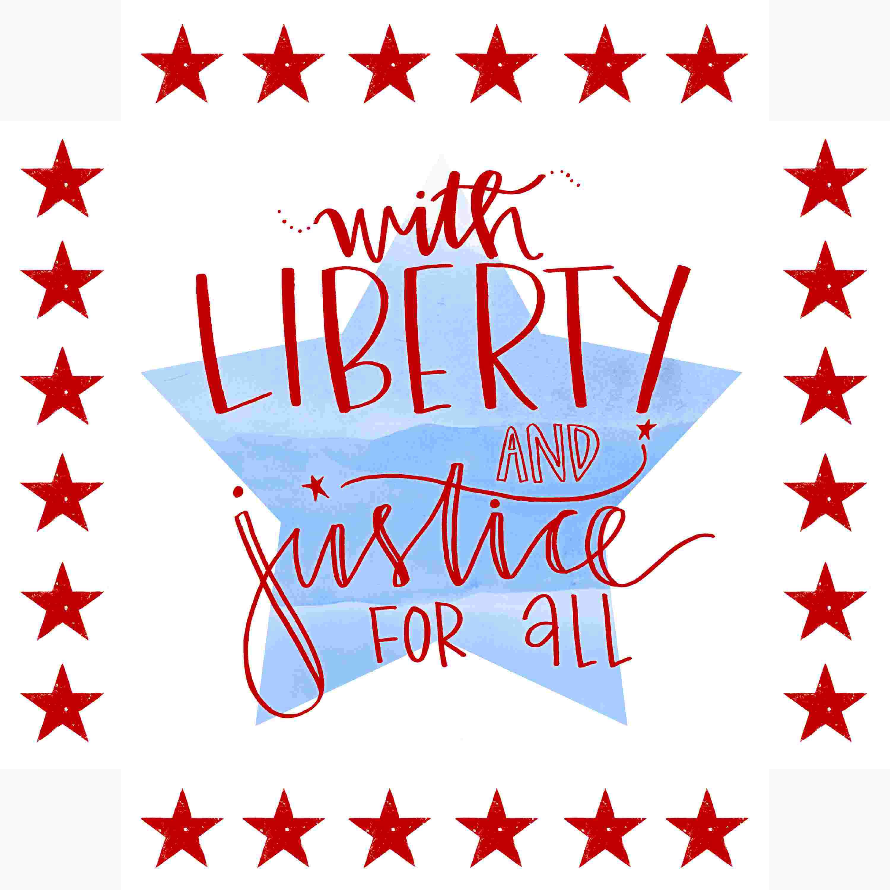 Trinx Liberty and Justice Star Sides - Wrapped Canvas Textual Art | Wayfair