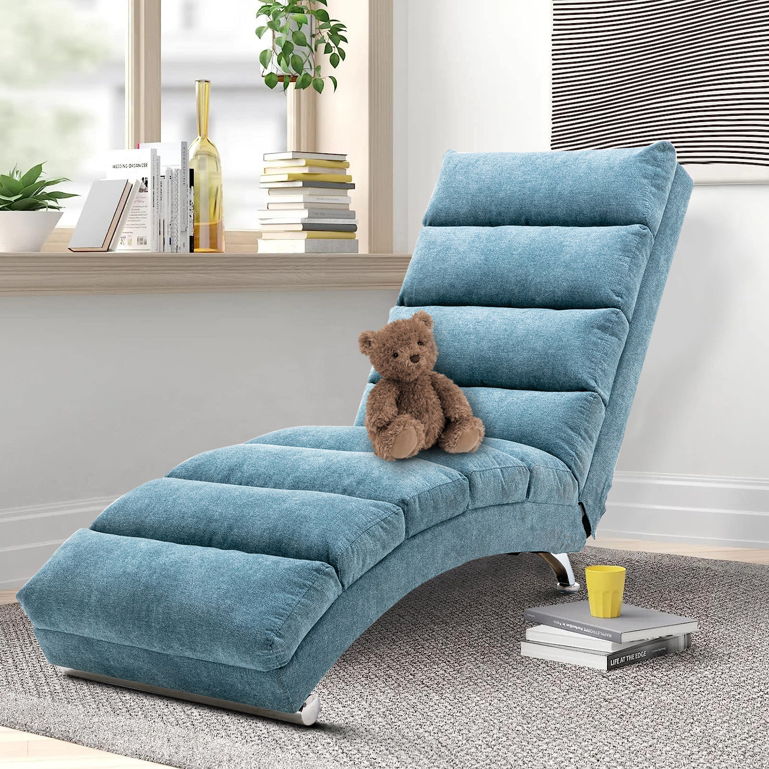 Latitude Run® Nazlie Upholstered Chaise Lounge With 5 Modes of Remote ...