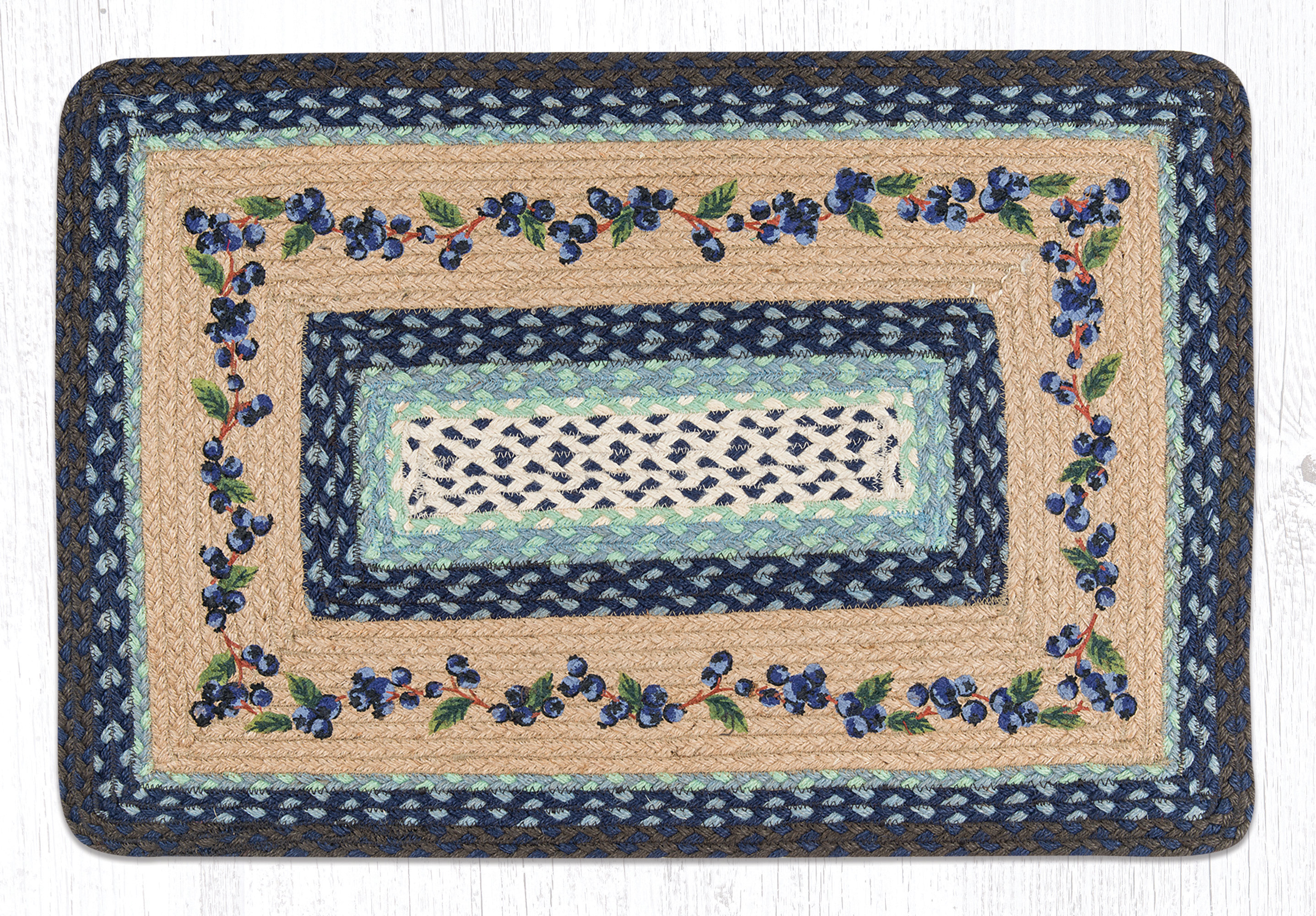 Earth Rugs Blueberry Vine Rectangle Blue Patch Area Rug & Reviews | Wayfair