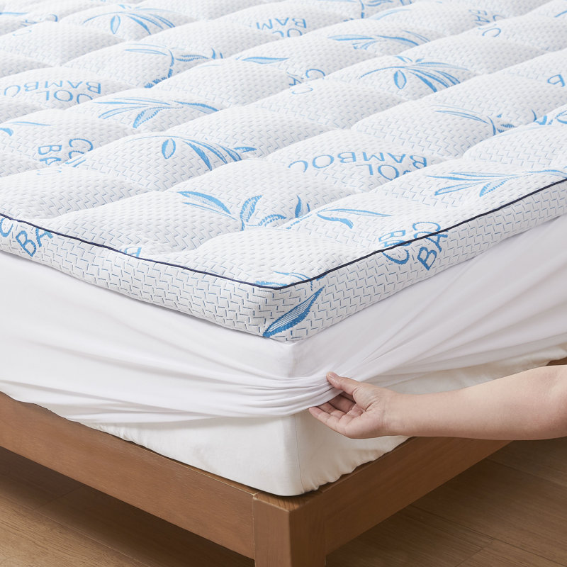 Alwyn Home Hassania Bamboo Mattress Topper, Extra Thick Mattress Pad, 8 ...
