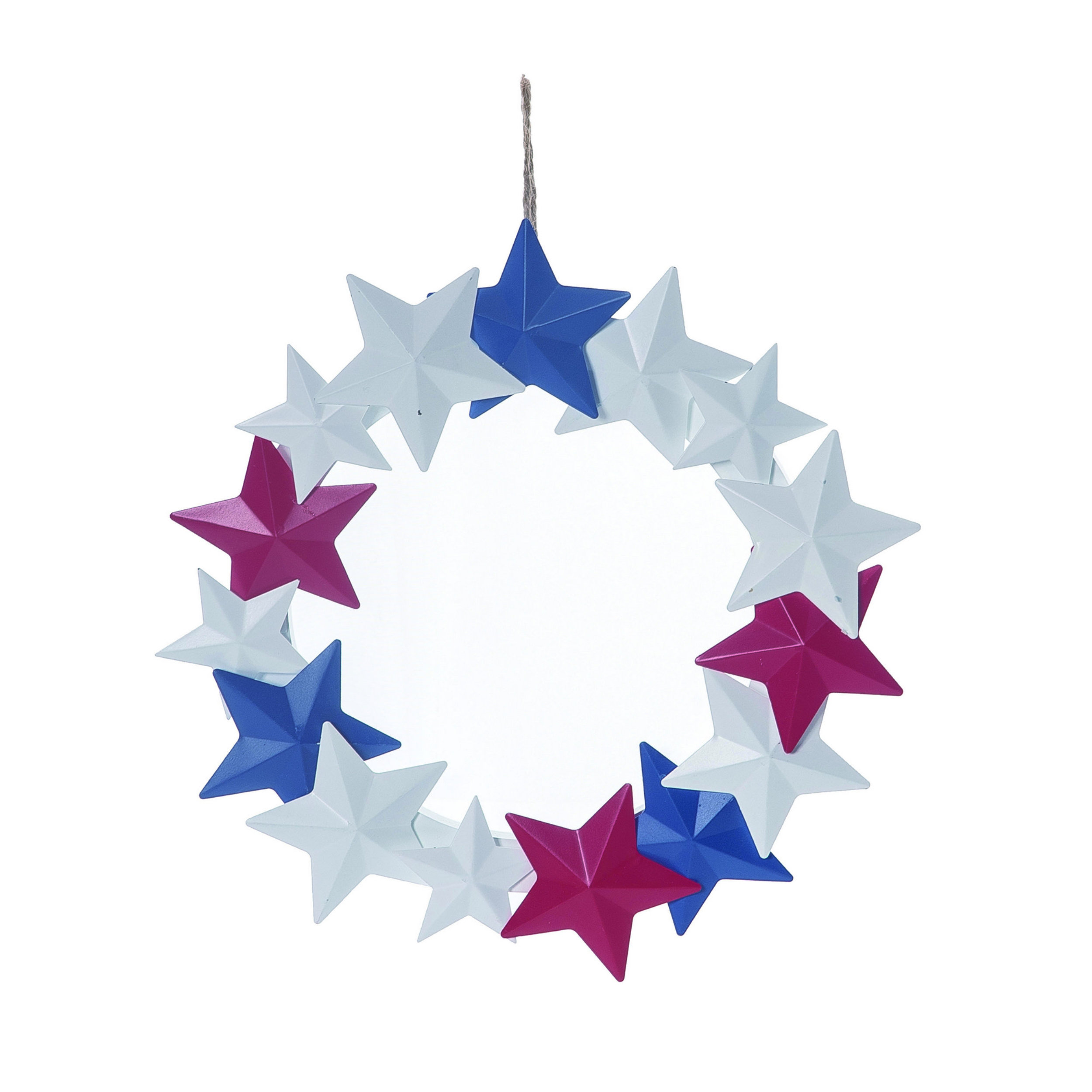 Transpac Metal 10.63 in. Multicolor Patriotic Starry Americana Wreath - Wayfair Canada