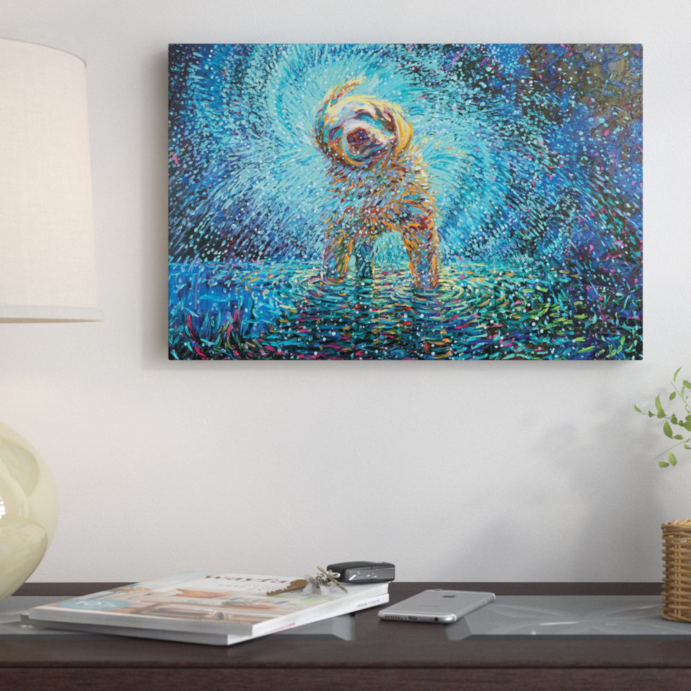 East Urban Home Iris Scott - Labrador Jazz Painting Print on Wrapped ...