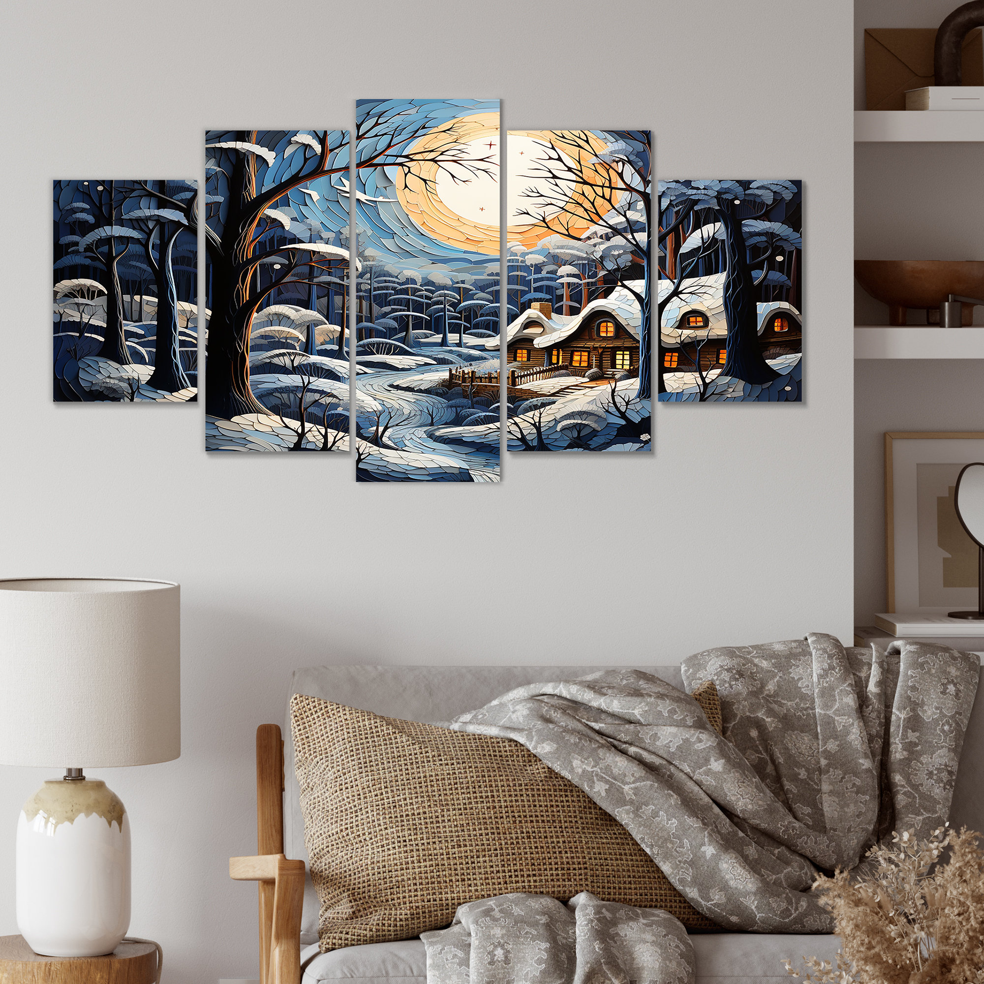 Millwood Pines Christmas Winter Cottage Scenery I - Winter Landscape ...