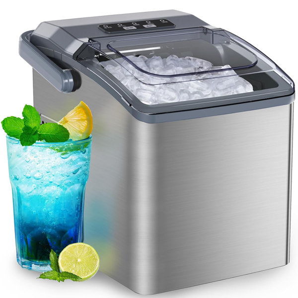 ColorLife 26 Lbs 2 sizes of bullet ice Maker, Camping and Party Ice ...