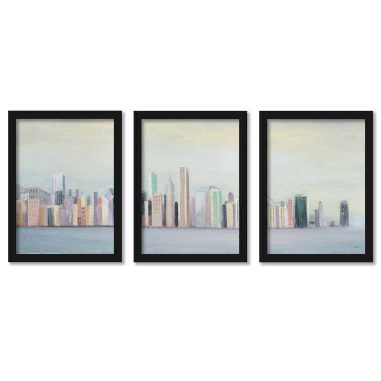 Latitude Run® New York Skyline Pastels By Julia Purinton - 3 Piece ...