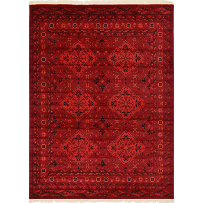 Lark Manor Amro Performance Deep Red Rug & Reviews | Wayfair