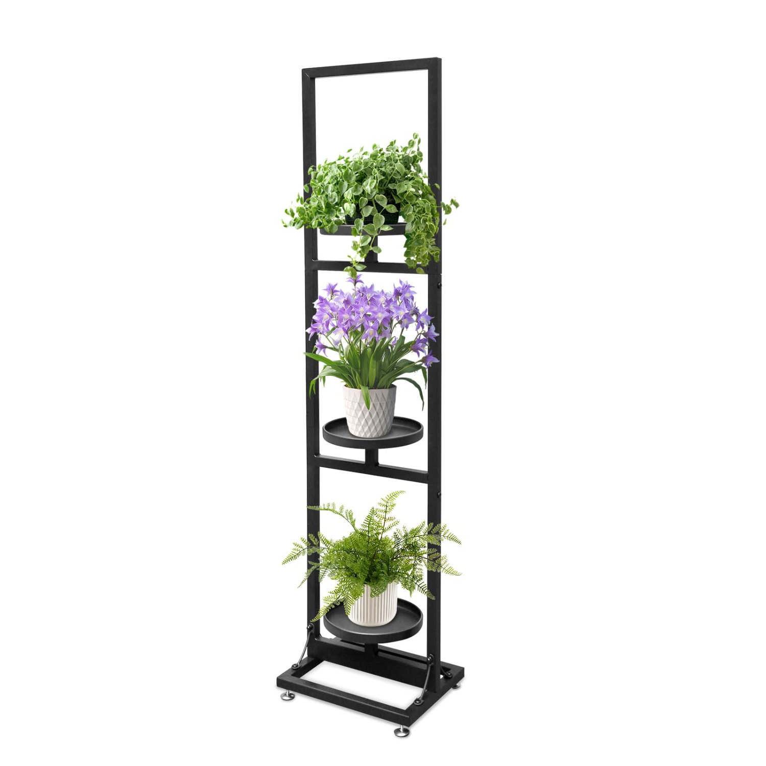 George Oliver 3 Tier Plant Stand, Metal Corner Plant Holder Indoor Tall ...
