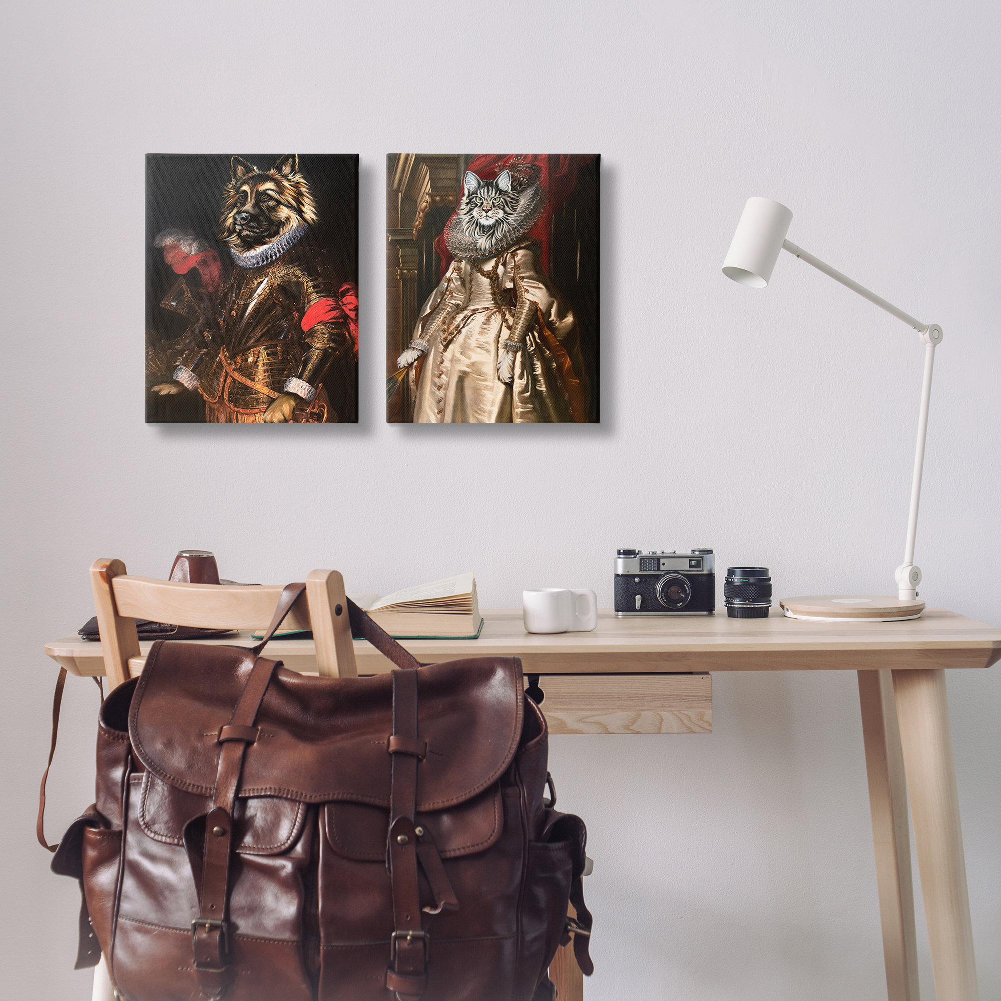 Trinx Royal Garb Dog & Cat 2 PC Canvas Wall Art Set by Carolee ...