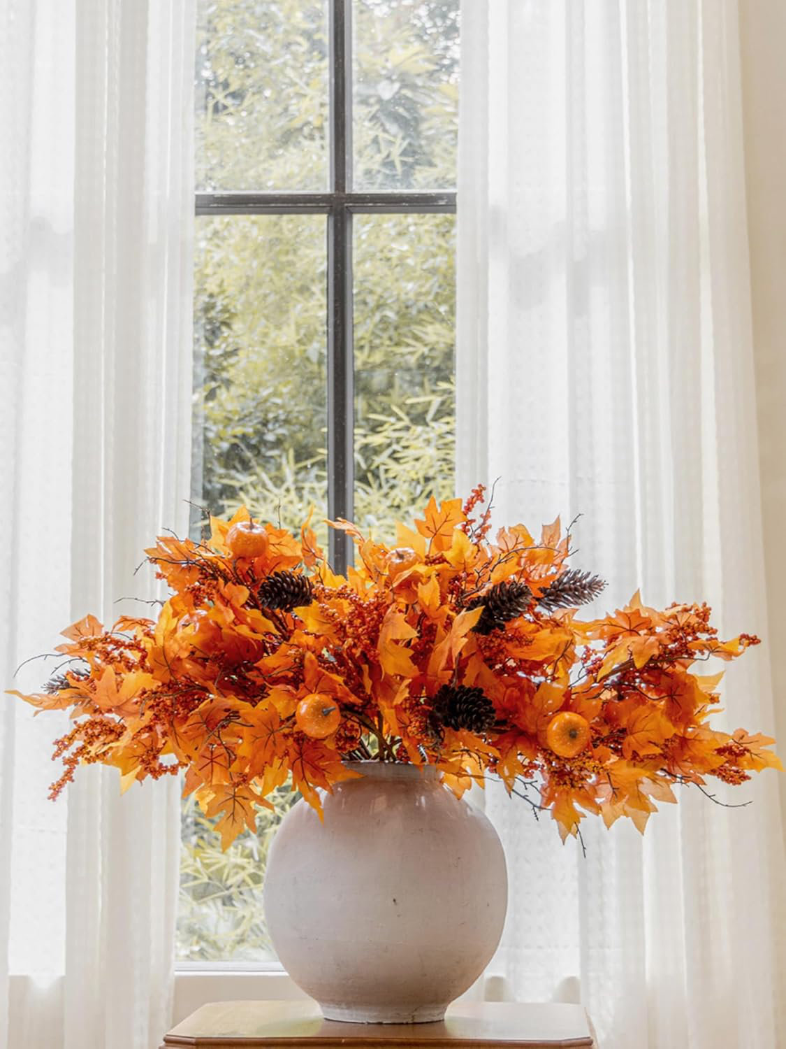 Primrue Orange Artificial Fall Maple Leaf Decor Stems | Wayfair