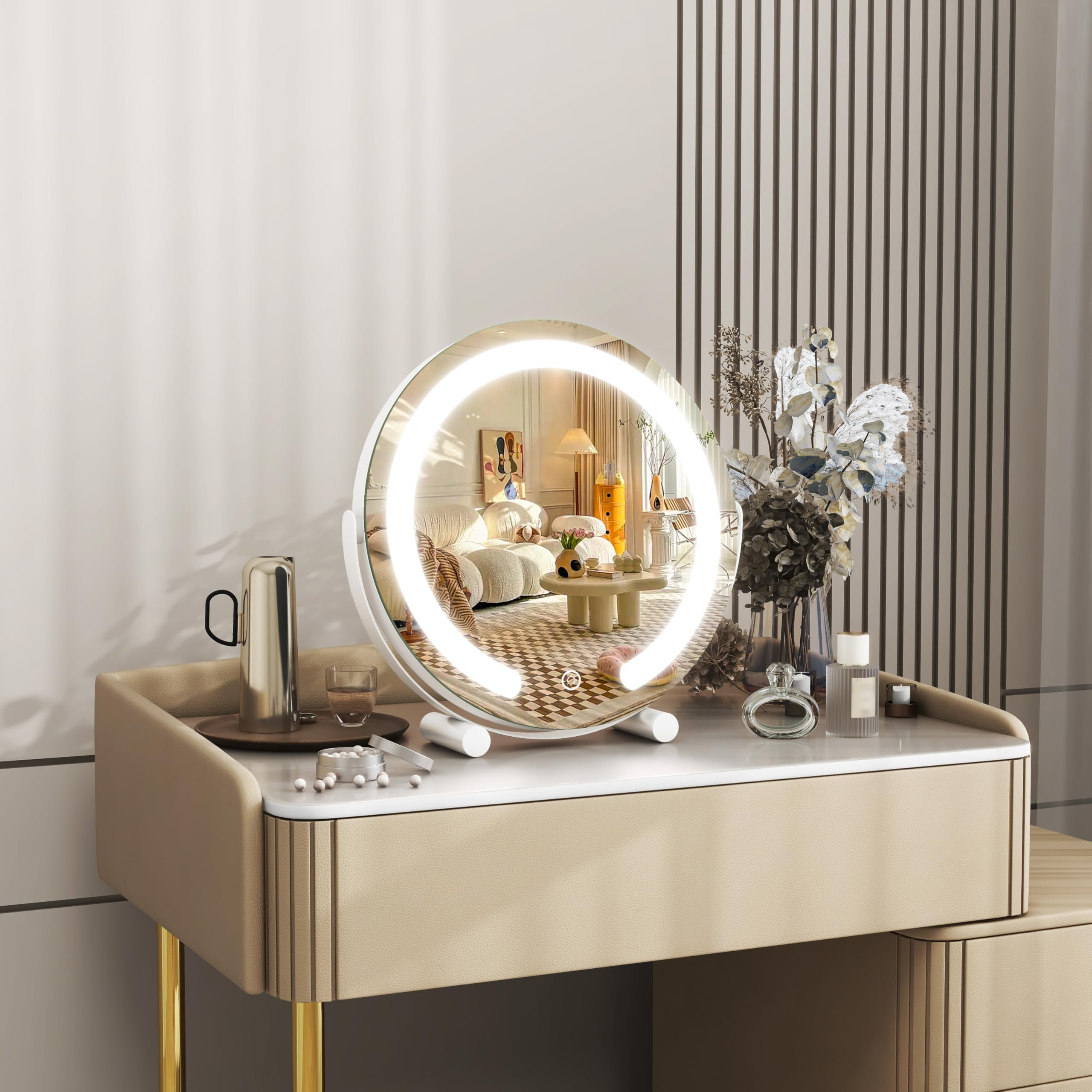 light up tabletop mirror