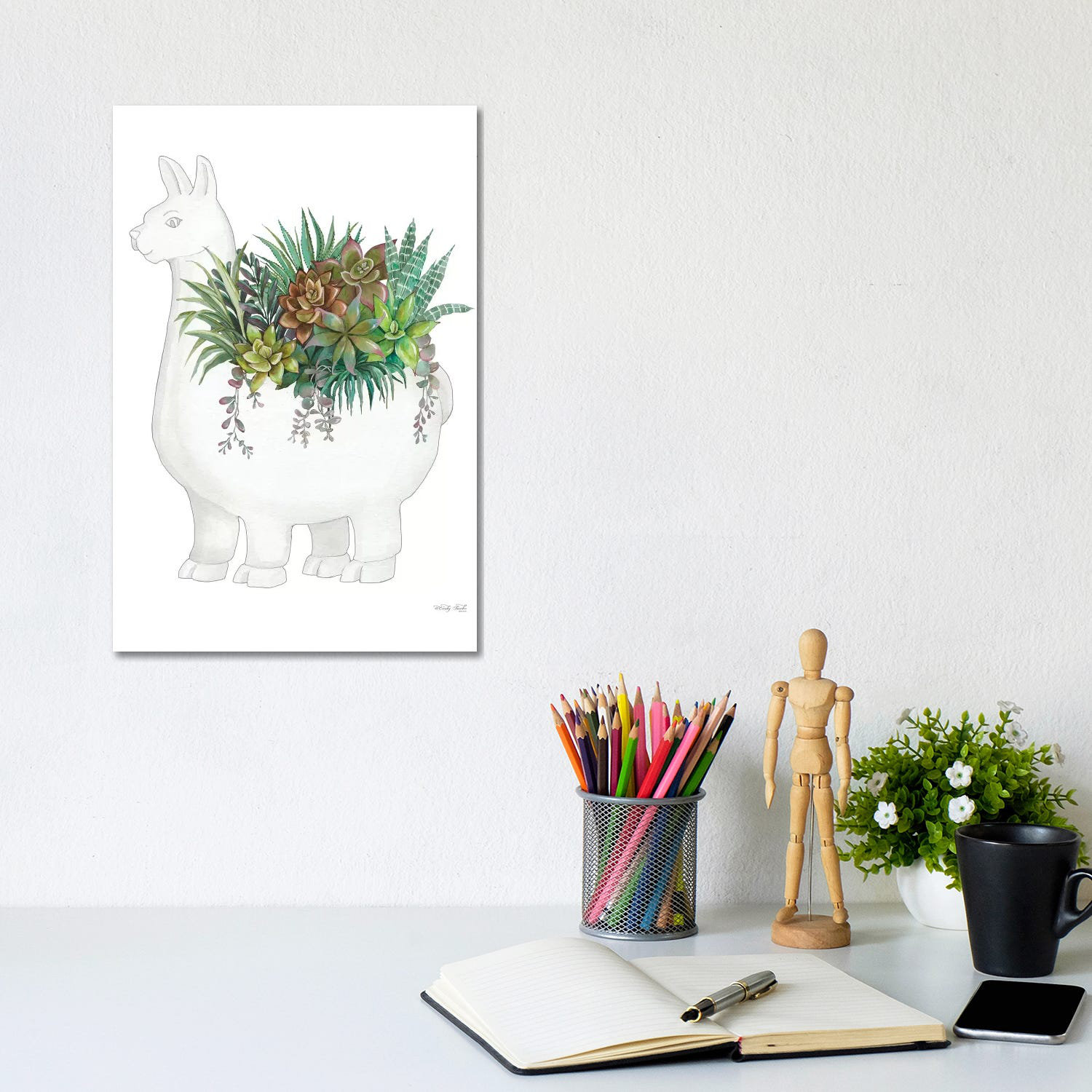 East Urban Home Proud Llama Pot II by Cindy Jacobs - Graphic Art Print ...