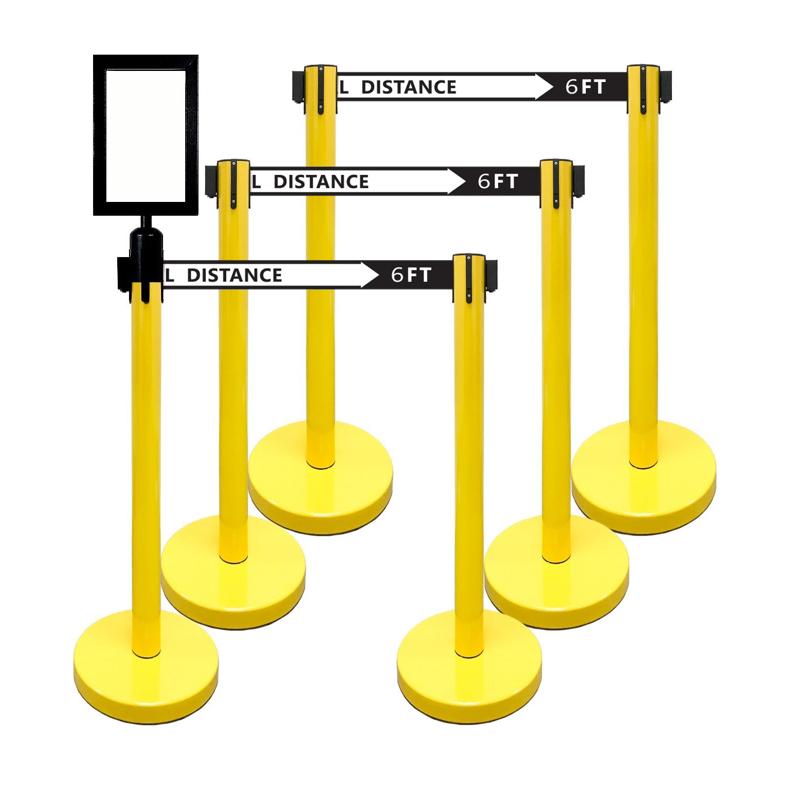 VIP Crowd Control 36" Retractable Belt Queue Safety Stanchion Barrier ...