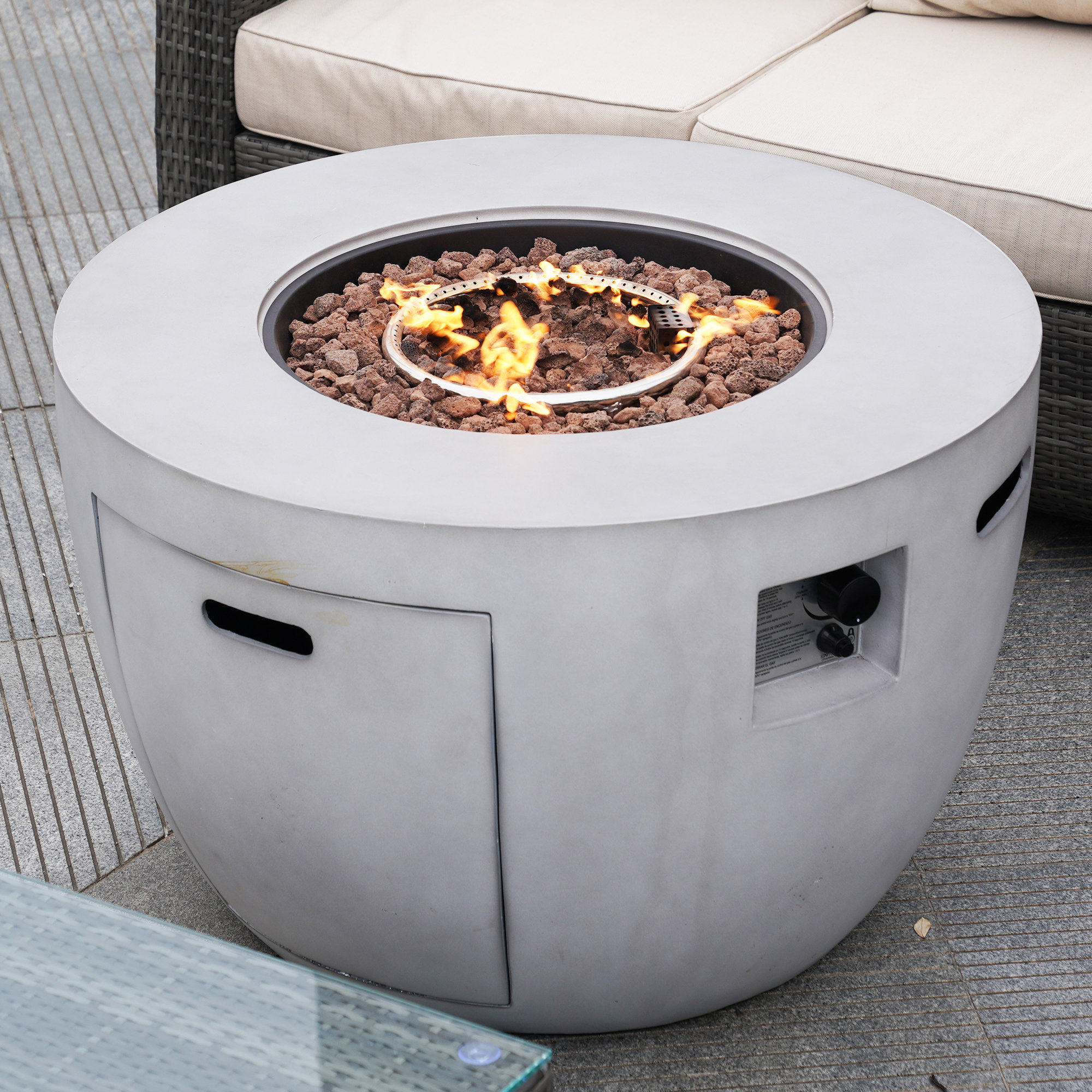 Latitude Run® Allandra 23.8'' H x 36'' W Magnesium Oxide Propane ...
