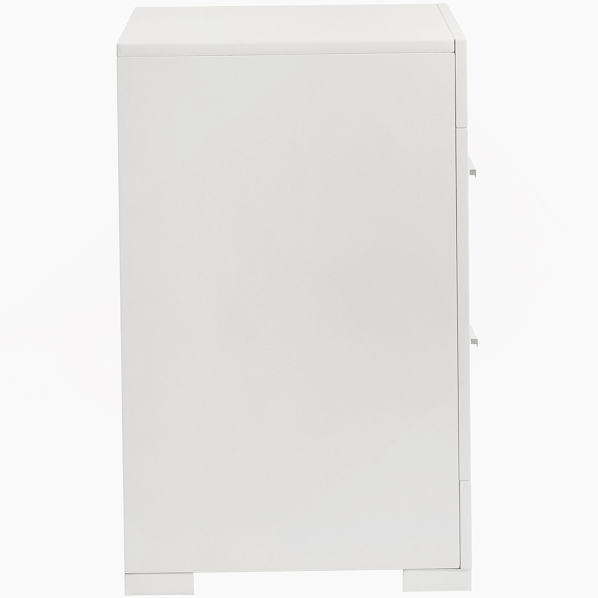 Latitude Run® Pierce White High Gloss 2-Drawer Nightstand Bedside Table ...