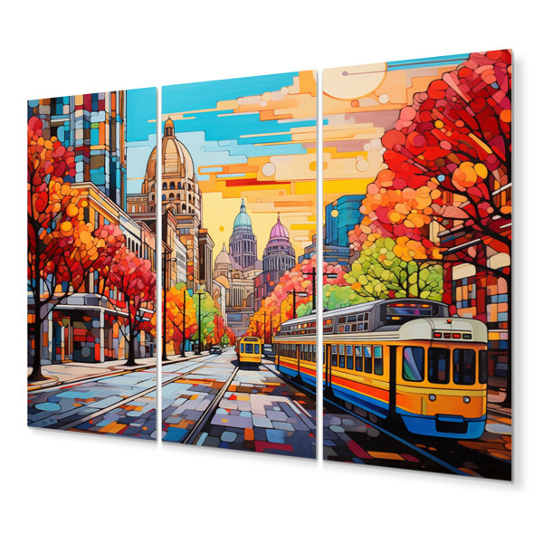 DesignArt Colorful City St. Louis City Wall Decor on Metal | Wayfair