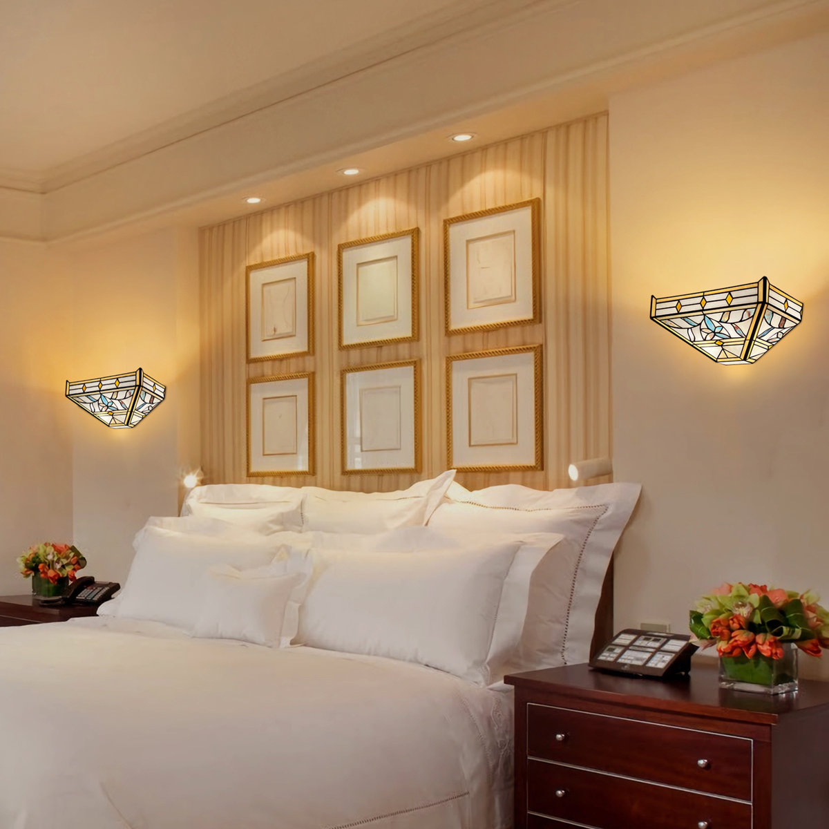 Union Rustic Tiffany Wall Sconces 12 Inches Mission Hexagon Virgin ...