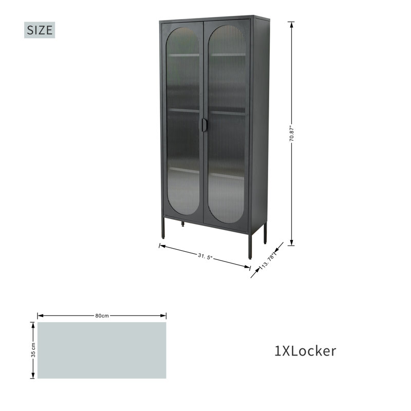 Latitude Run® Emaje 31.5'' Wide 4 - Shelf Storage Cabinet | Wayfair