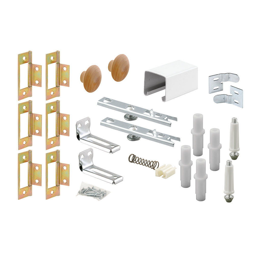 Prime-Line Bi-Fold Closet Track Kit, Four Door Hardware pack (1 Kit ...
