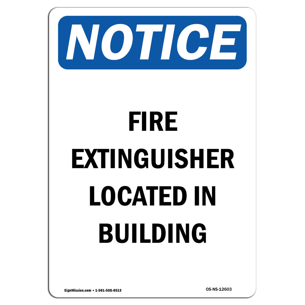 SignMission Fire Extinguisher Located in Building Sign | Wayfair
