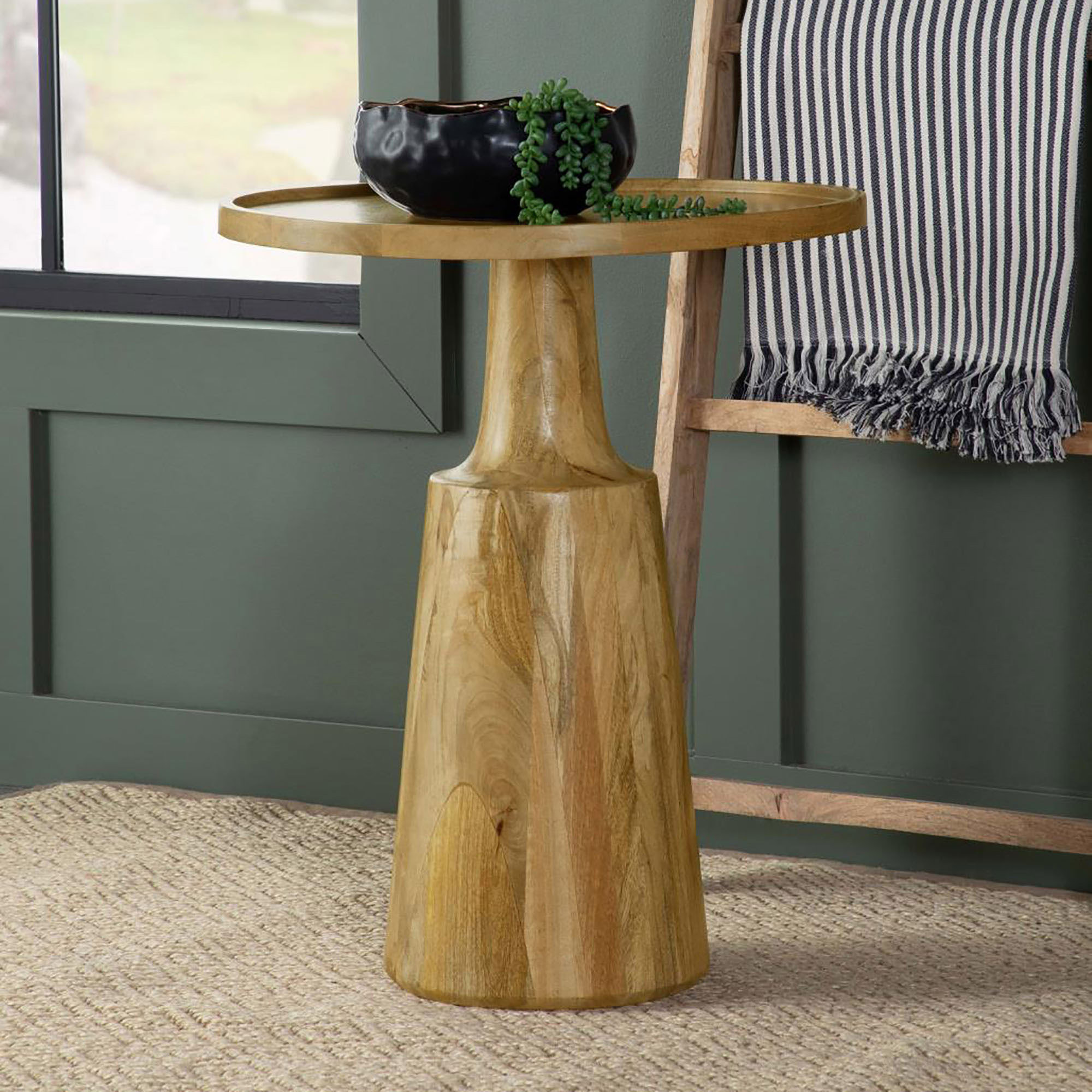 Loon Peak® Pedestal Accent Table For Living Room Bedroom | Wayfair