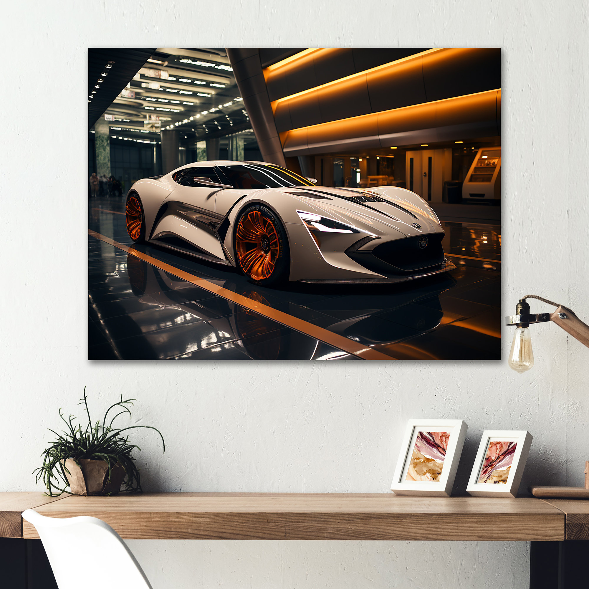 Lark Manor™ Orange And Beige Exotic Sportcar Showcase - Car Exotic ...