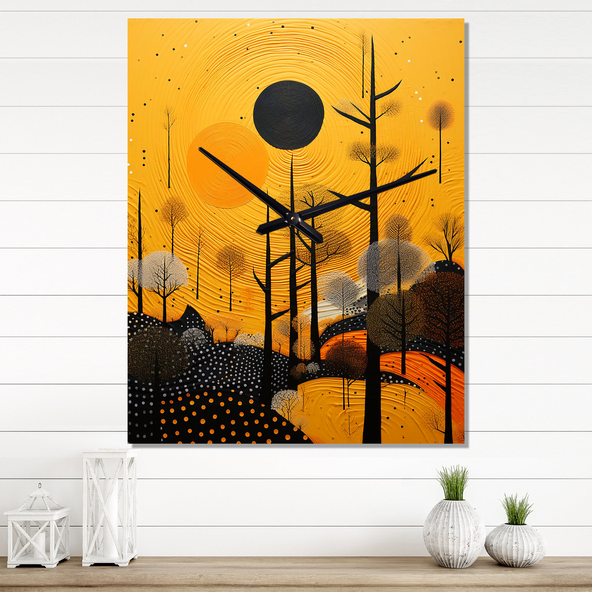 East Urban Home Jaylean - Native American Art Wall Clock Oversized ...