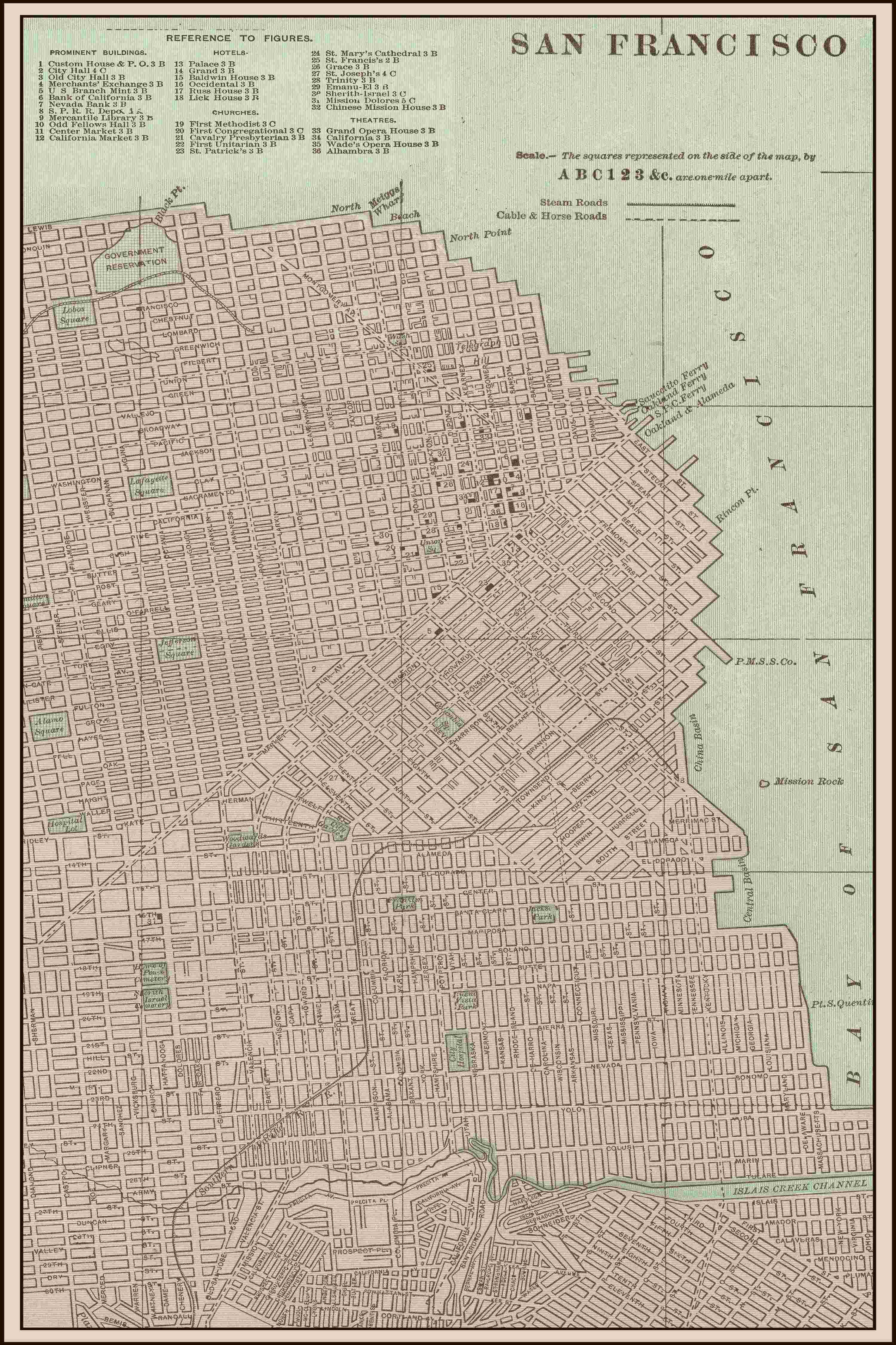 Williston Forge Tinted Map Of San Francisco | Wayfair
