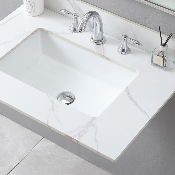 Modern Luxe Furniture Single Vanity Top with Sink Faucet Holes | Wayfair