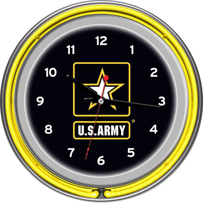 Trademark Global U.S Army 14.5" Double Ring Neon Wall Clock | Wayfair