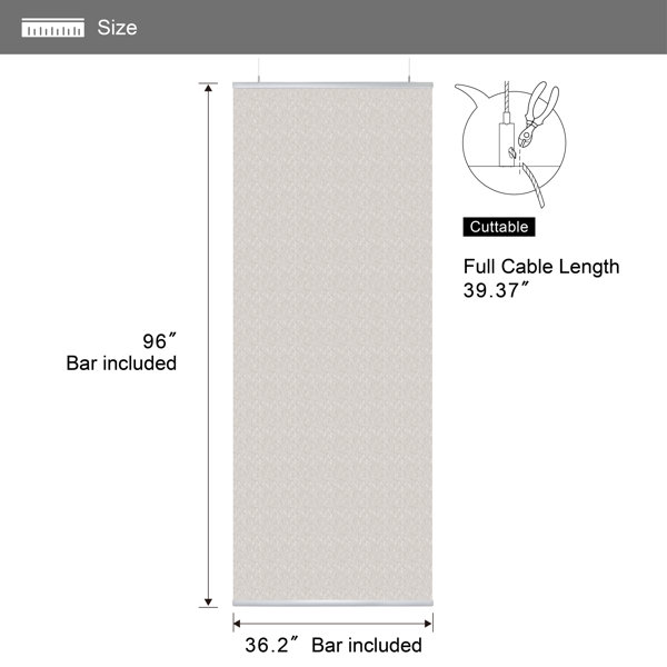 Ebern Designs Hanging Panel Divider, Sheer Privacy Room Partition ...