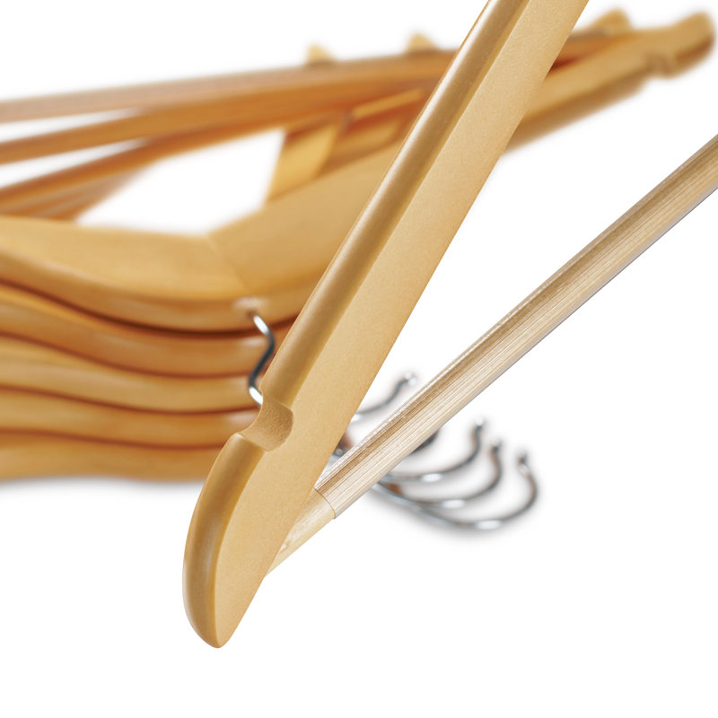 Rebrilliant 20 Pack Solid Wood Suit Hangers With Non Slip Bar And ...