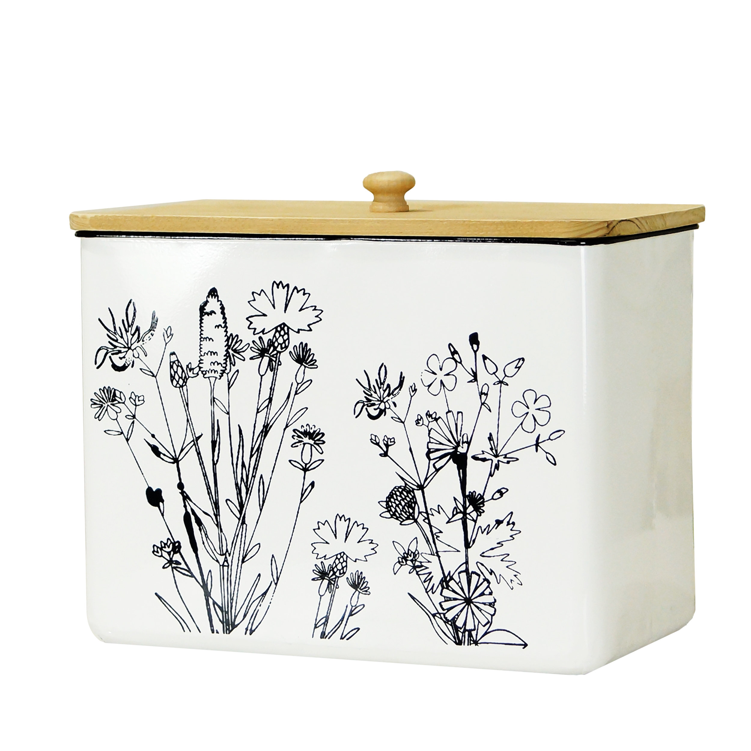 August Grove® VIP Metal 13 in. White Growing Flowers Square Container ...
