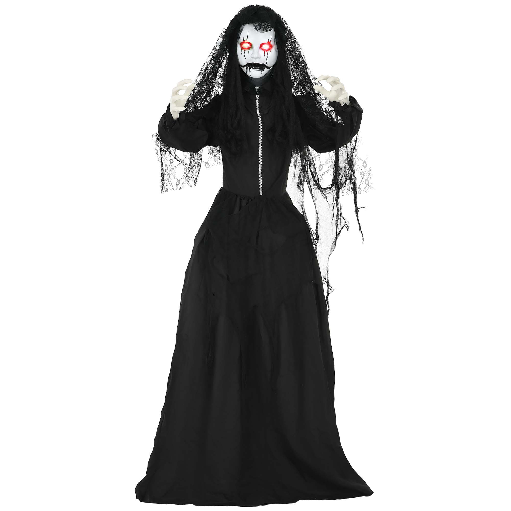 World Menagerie 67" Life Size Freestanding Animated Scary Ghost Bride ...