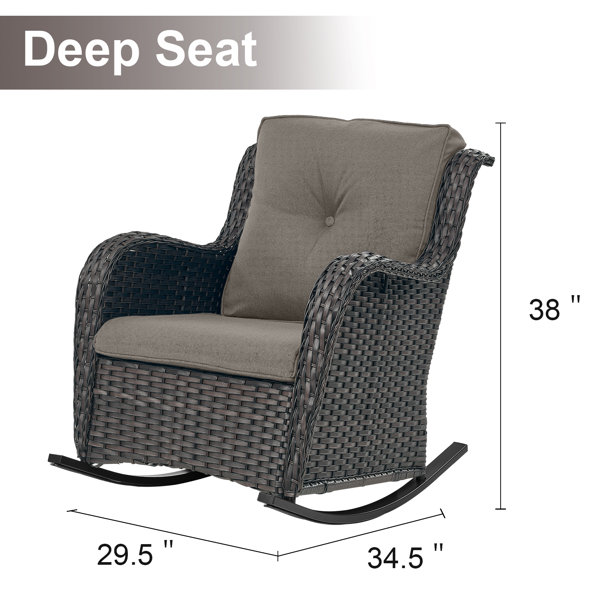 Wildon Home® Bonia Outdoor Wicker Double Rocking Chairs & Reviews | Wayfair