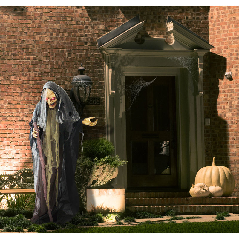 Haunted Hill Farm Life-Size Poseable Witch with Lights and Sound ...