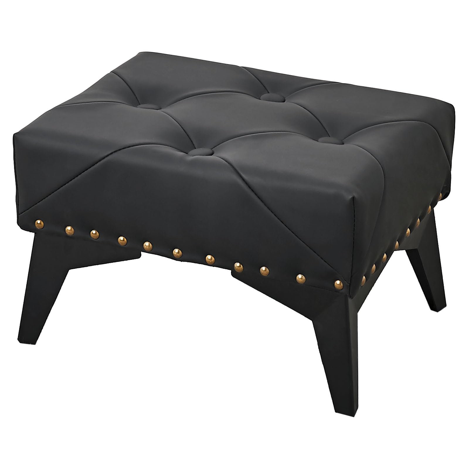 Wrought Studio Small Footstool Ottoman, Leather Riveted Soft Footrest ...