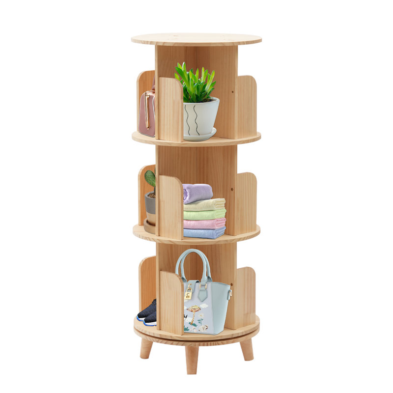 Corrigan Studio® Kamaia 360° Rotating Bookcase Book Storage Shelf ...