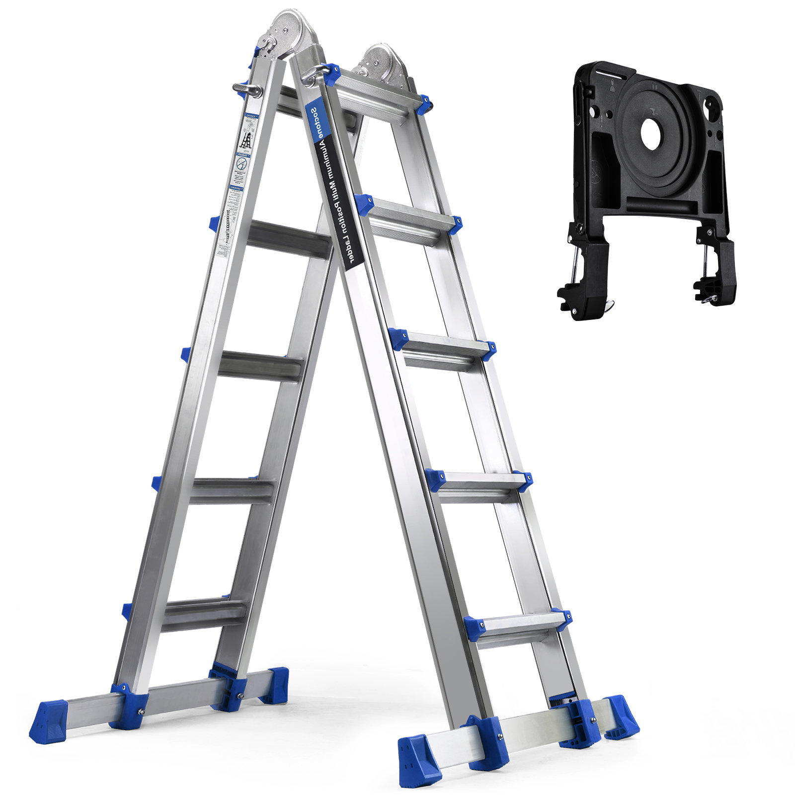 WFX Utility™ A Frame 5 Step Aluminum Ladder Extension Ladder, 17 Ft ...