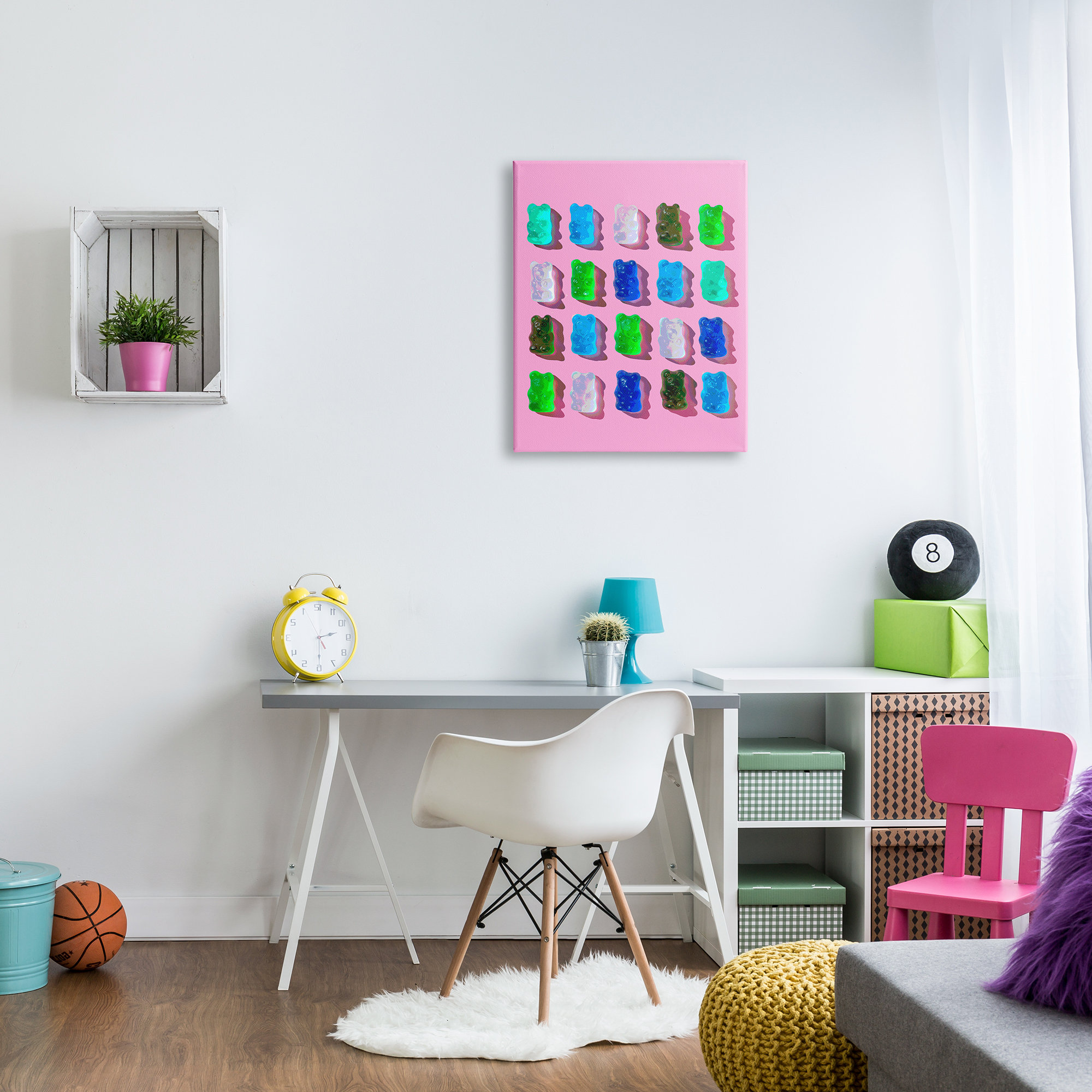 Wrought Studio™ Gummy Candy Bears Pattern Canvas Wall Art Design by Lil ...