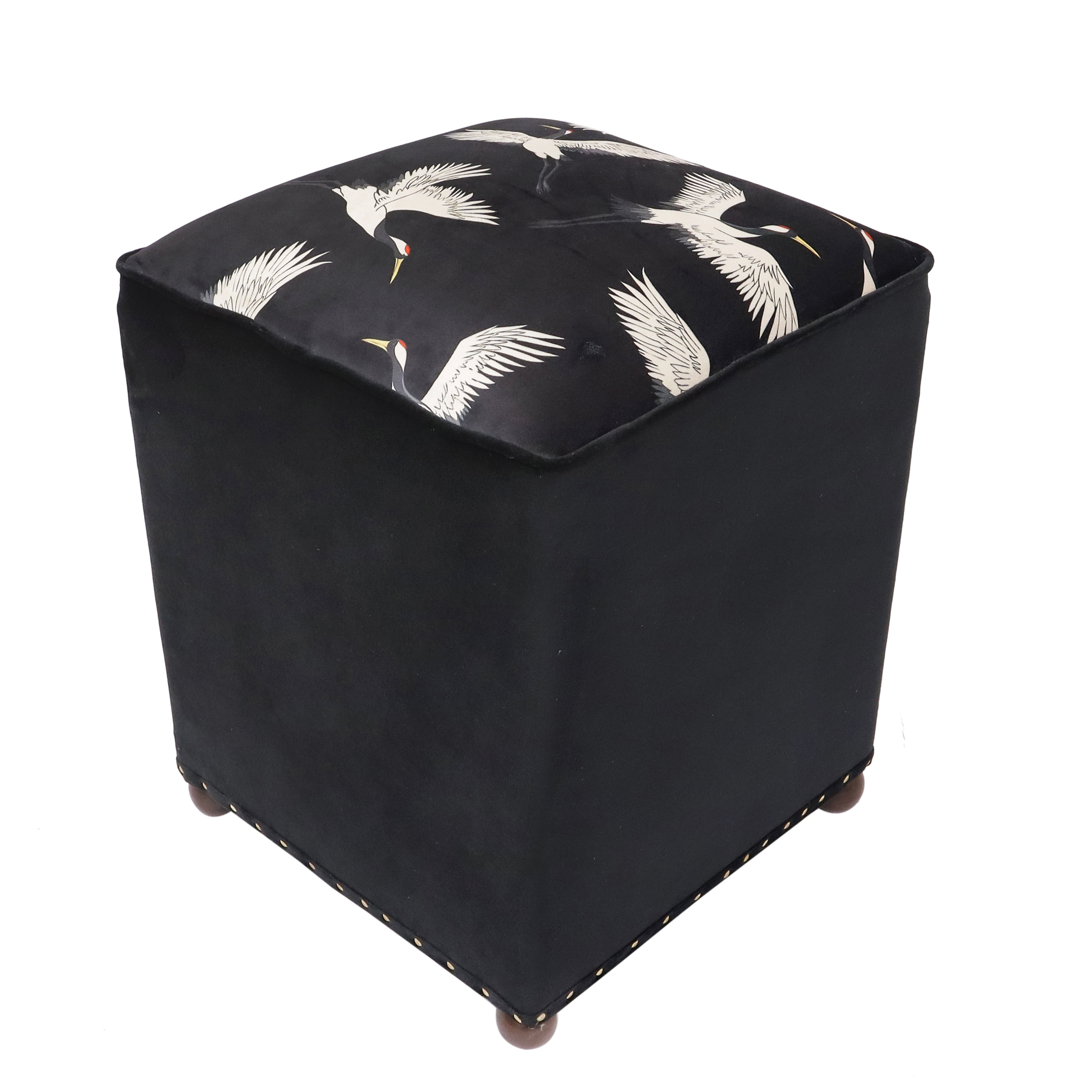 Canora Grey Koralie 15" Wide Velvet Square Pouf Ottoman | Wayfair