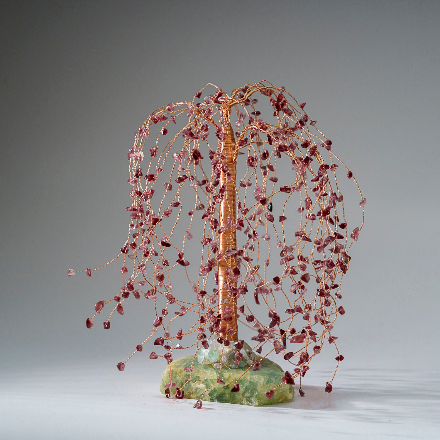 Astro Gallery of Gems Genuine Garnet Gemstone Willow Tree On Fluorite ...