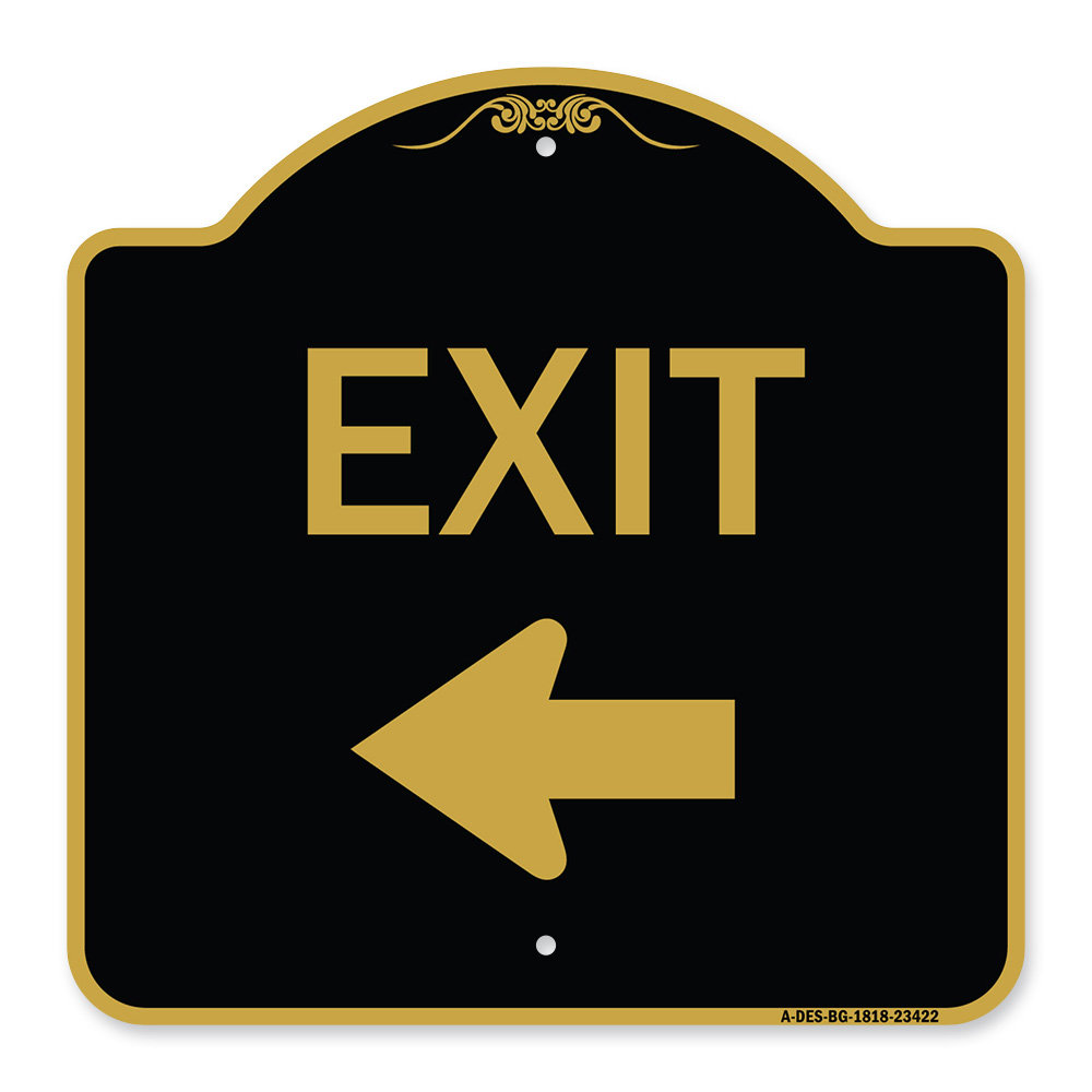 Signmission Designer Series Sign - Parking Lot Sign Exit Sign (Left ...