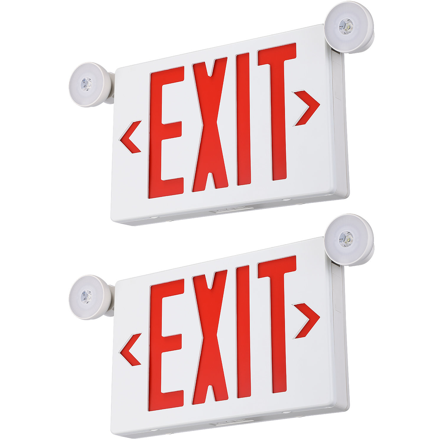 TORCHSTAR LED Exit Sign with Emergency Lights, Two Adjustable Head, Top ...
